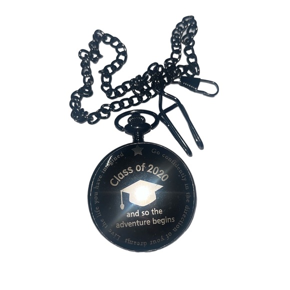 Accessories | Engraved Graduation 220 Silver Skeleton Pocket Watch And ...